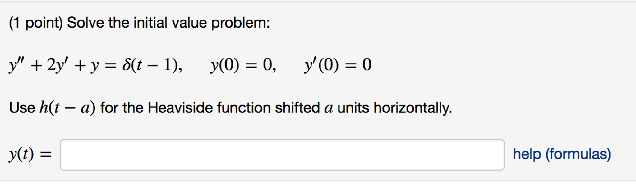 Solved Solve the initial value problem: y" + 2y' + y = | Chegg.com