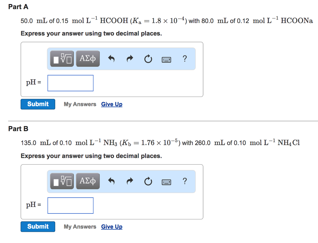 Solved Part A 50.0 mL of 0.15 mol L-1 HCOOH (Ka-1.8×10-4) | Chegg.com