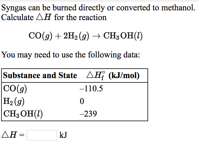 Solved Syngas can be burned directly or converted to | Chegg.com
