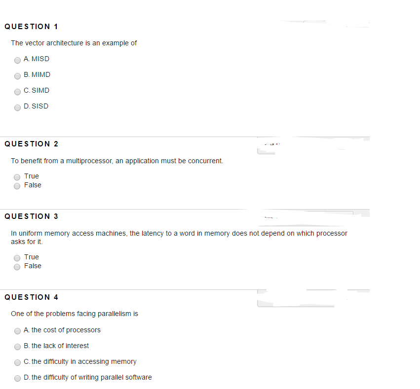 Solved The vector architecture is an example of MISD MIMD | Chegg.com