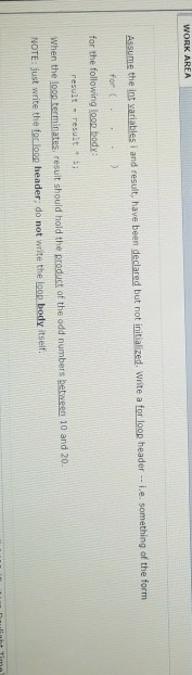 Solved Assume the int variables i and result, have been | Chegg.com
