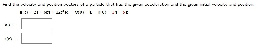 Solved Find The Velocity And Position Vectors Of A Particle