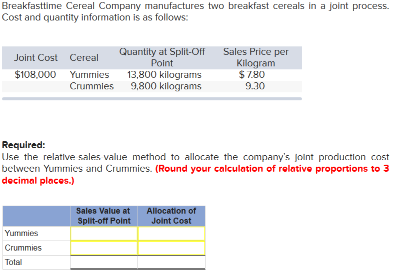 Solved Breakfasttime Cereal Company manufactures two | Chegg.com