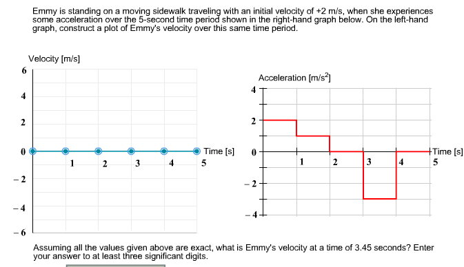 Solved Emmy is standing on a moving sidewalk traveling with | Chegg.com
