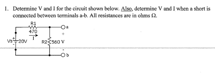 Solved Determine V and I for the circuit shown below. Also, | Chegg.com Solved Determine V and I for the circuit shown below. Also, | Chegg.com