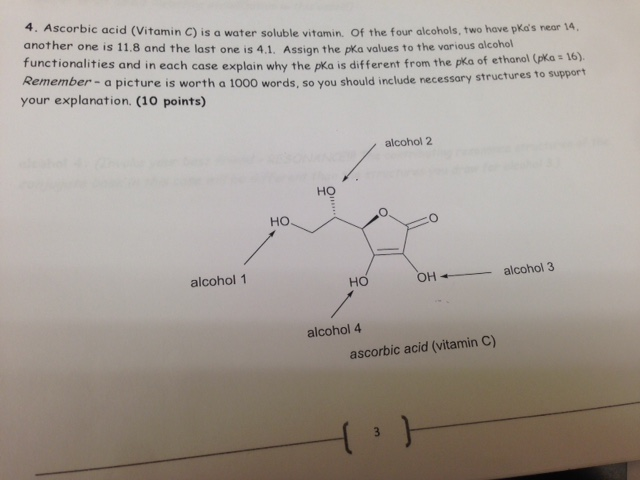 Solved Ascorbic acid is a water soluble vitamin, Of the four | Chegg.com
