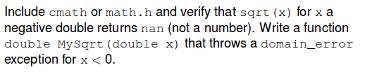 Solved Include cmath or math.h and verify that sqrt (x) for | Chegg.com