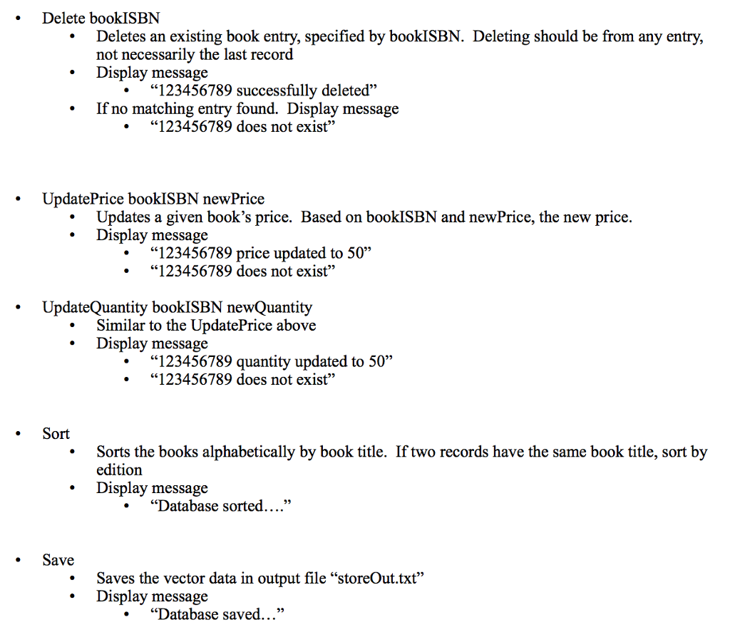 Solved *IMPORTANT: each command requires a function. And | Chegg.com