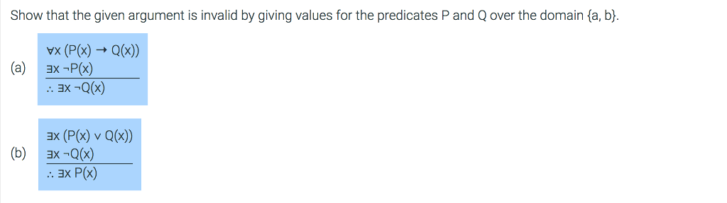 Solved Show That The Given Argument Is Invalid By Giving