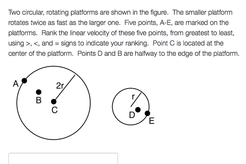 Solved Two circular, rotating platforms are shown in the | Chegg.com