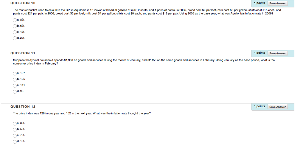 Solved QUESTION 10 1 points Save Answer The market basket | Chegg.com