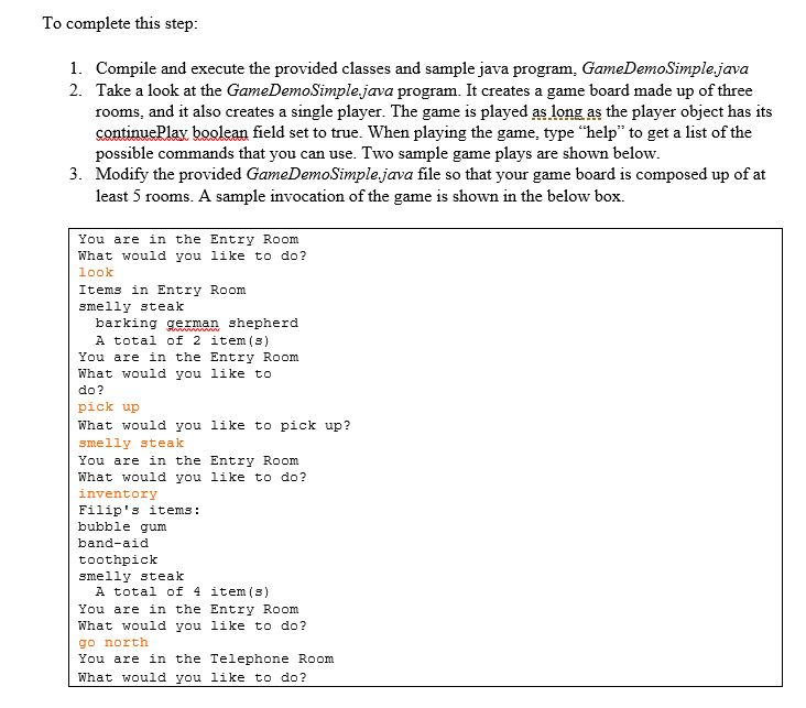 Programming Task – Text Adventure Game, 80 points | Chegg.com