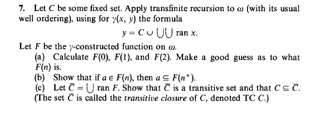 Let C Be Some Fixed Set Apply Transfinite Recursion