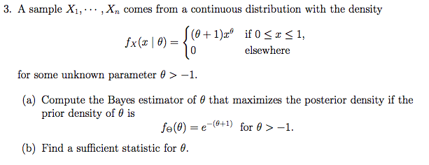 Solved A sample X_1, ..., X_n comes from a continuous | Chegg.com