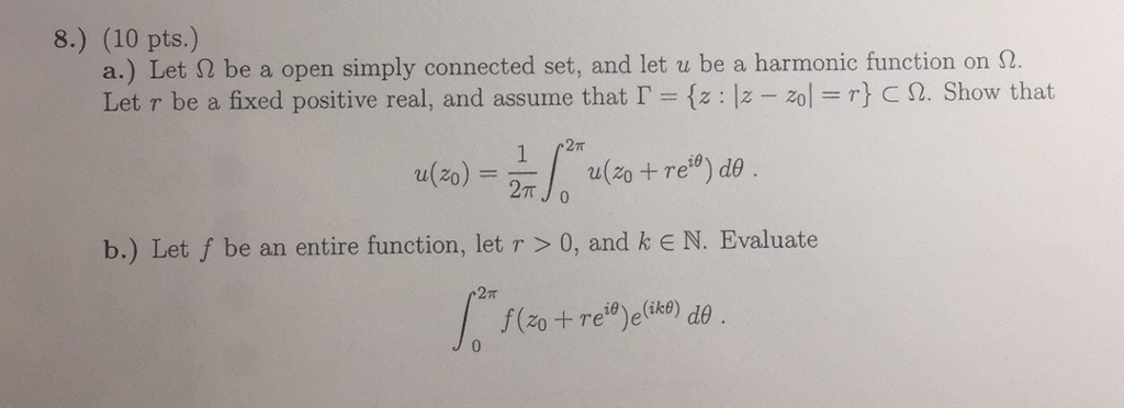 Solved a.) Let ohm be a open simply connected set, and let u | Chegg.com