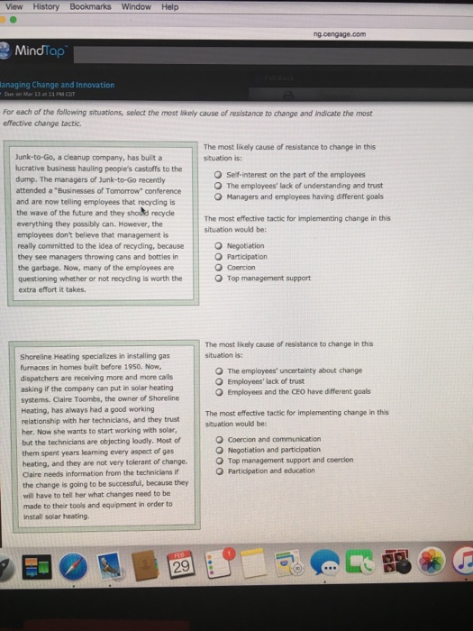 Solved for each of the following situations, select the most | Chegg.com