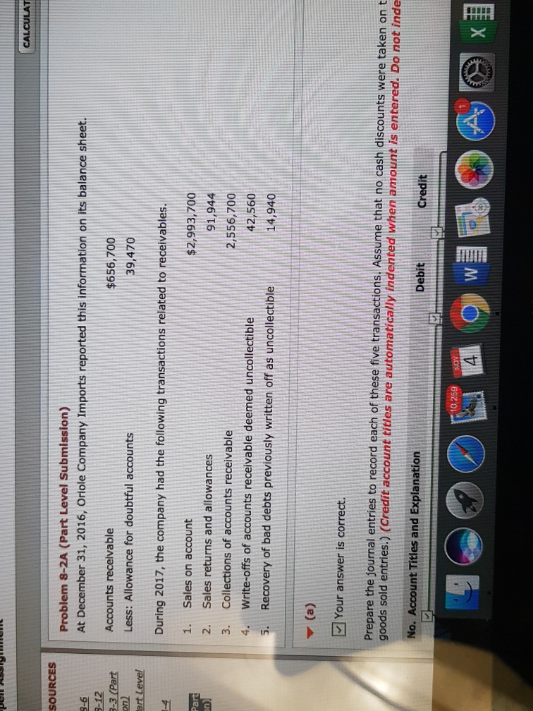 Solved Problem 8-2A (Part Level Submission) At December 31, | Chegg.com
