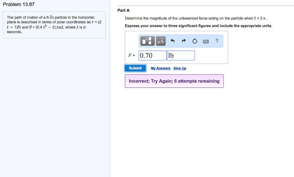 Solved The path of motion of a 6-lb particle in the | Chegg.com