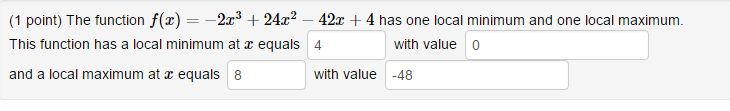 Solved The function f(x) = -2x^3 + 24x^2 - 42x + 4 has one | Chegg.com