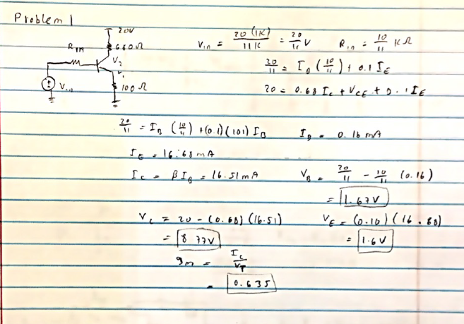 Solved 1.) Find the DC Operating Point using the "exact" | Chegg.com