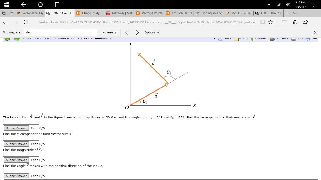 Solved The two vectors a vector and b vector in the figure | Chegg.com