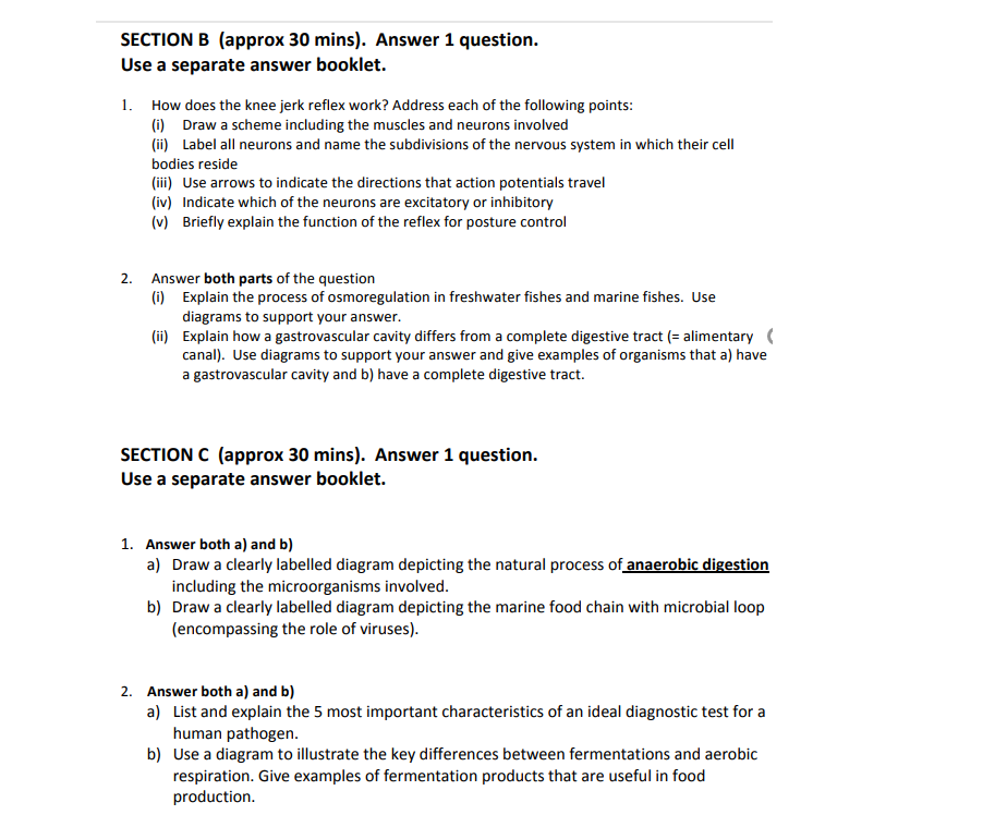 SECTION B (approx 30 mins). Answer 1 question. Use a | Chegg.com