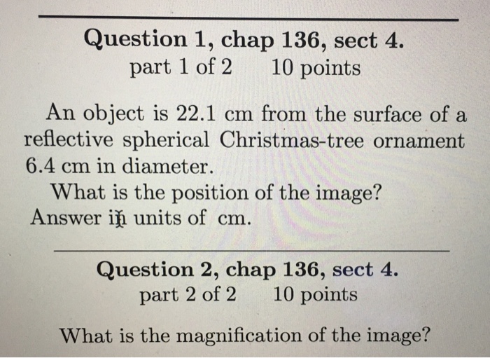Solved An object is 22.1 cm from the surface of a reflective | Chegg.com