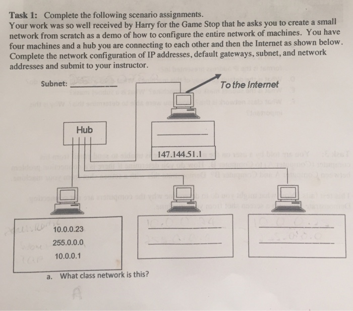 Solved Task 1: Complete the following scenario assignments. | Chegg.com