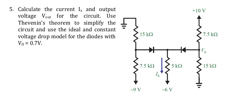 Solved 5. Calculate the current I and output +10 V voltage | Chegg.com