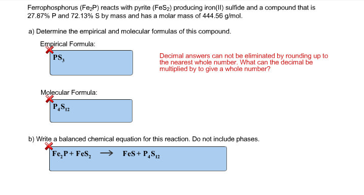 Solved Ferrophosphorus (Fe2P) reacts with pyrite (FeS2) | Chegg.com
