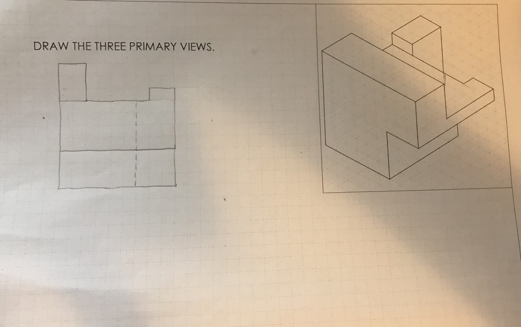 Solved Draw the three primary views. | Chegg.com