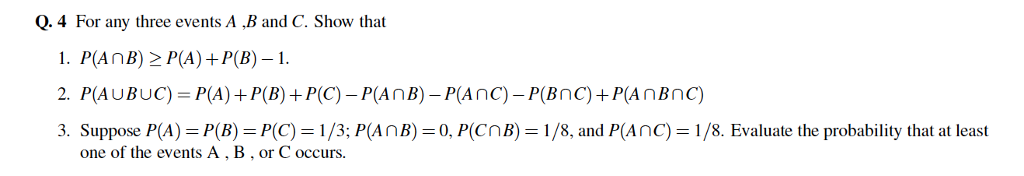 Solved For any three events A, B and C. Show that P(A | Chegg.com