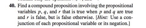Solved Find a compound proposition involving the | Chegg.com