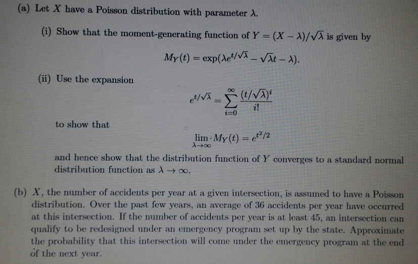 Let X have a Poisson distribution with parameter | Chegg.com