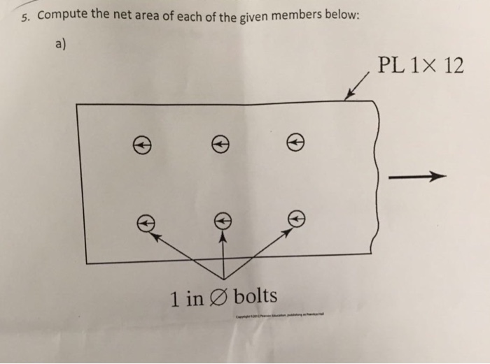 Solved 5. Compute the net area of each of the given members | Chegg.com