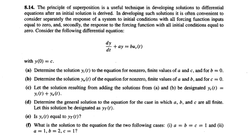 Superposition Principle Differential Equations