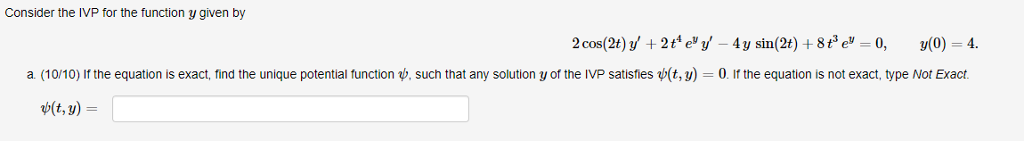 Solved Consider the IVP for the function y given by 2 | Chegg.com