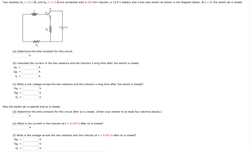 Solved Two resistors R1 = 15.0 ?, and R2 = 11.0 ? are | Chegg.com