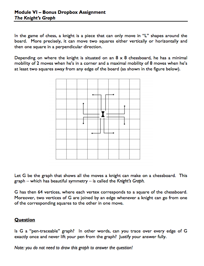 Solved In the game of chess, a knight is a piece that can | Chegg.com