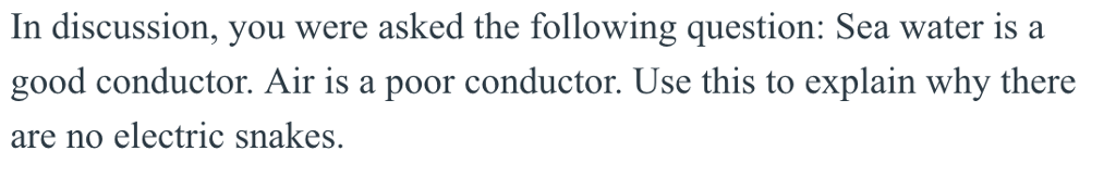 Solved In discussion, you were asked the following question: | Chegg.com