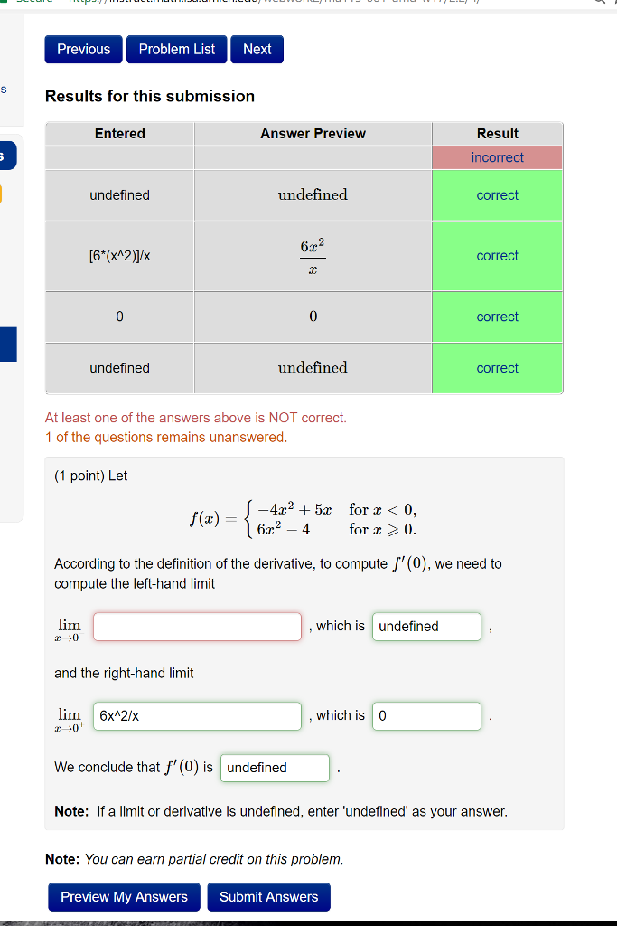 Solved Previous Problem List Next Results for this | Chegg.com