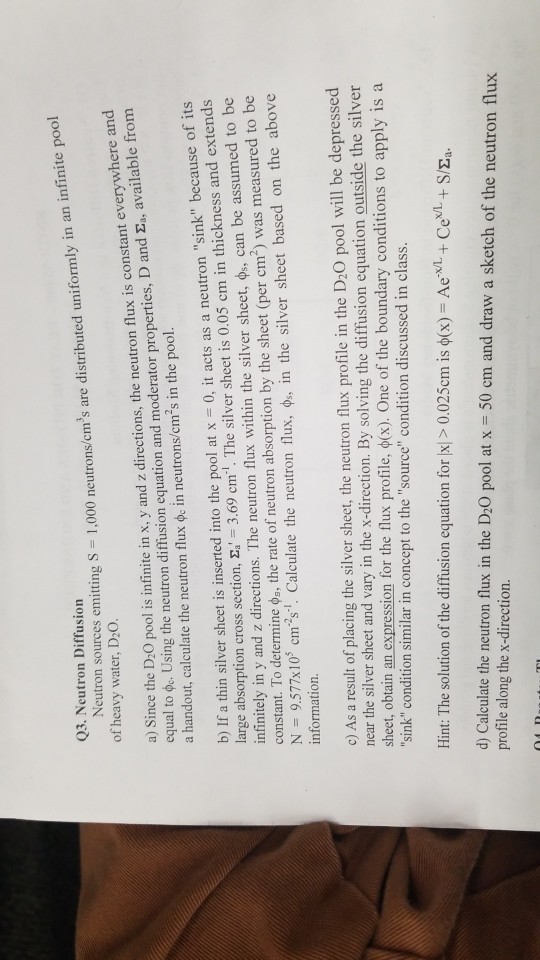 Solved Q3. Neutron Diffusion ron sources emitting S 1,000 | Chegg.com