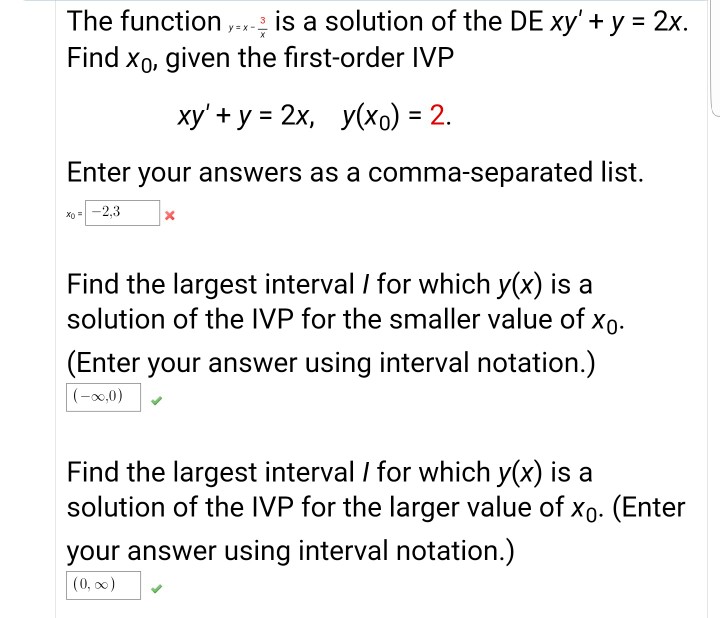 Solved The function y=x-x is a solution of the DEXy' + y = | Chegg.com
