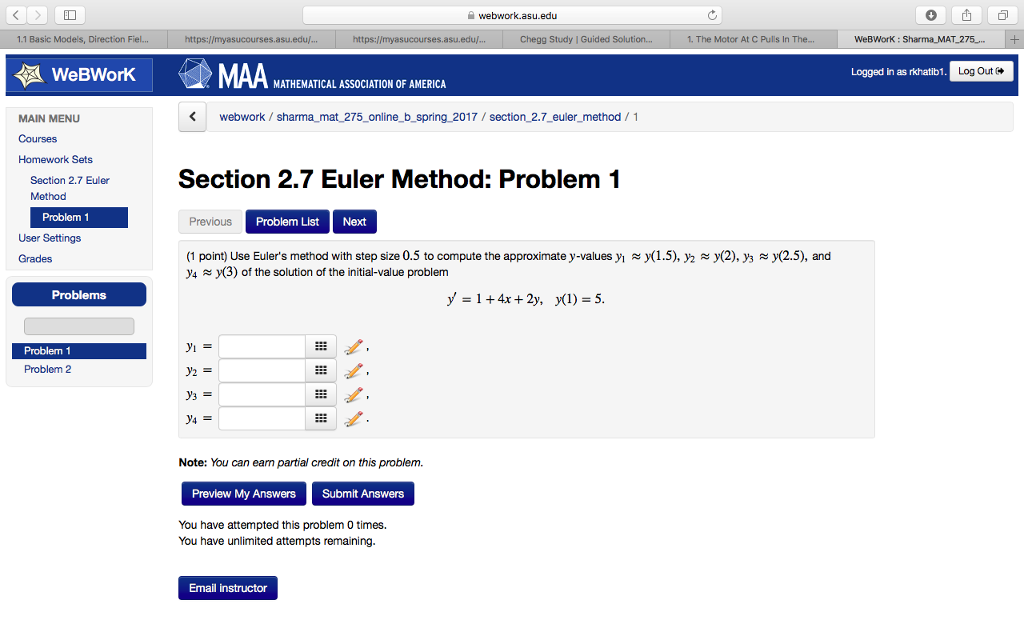 Solved 1.1 Basic Models, Direction Fiel... WeBWorK. MAIN | Chegg.com Solved 1.1 Basic Models, Direction Fiel... WeBWorK. MAIN | Chegg.com