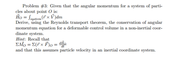 Given that the angular momentum for a system of | Chegg.com