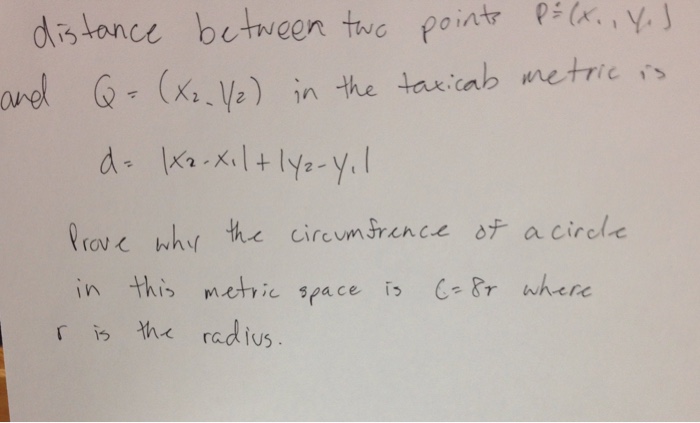 Solved Distance between two points P = (x1,y1) and Q=(x2,y2) | Chegg.com