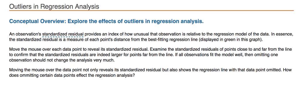 Solved Outliers in Regression Analysis Conceptual Overview: | Chegg.com