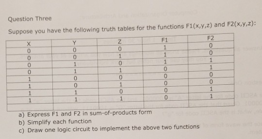 Solved Question Three Suppose you have the following truth | Chegg.com