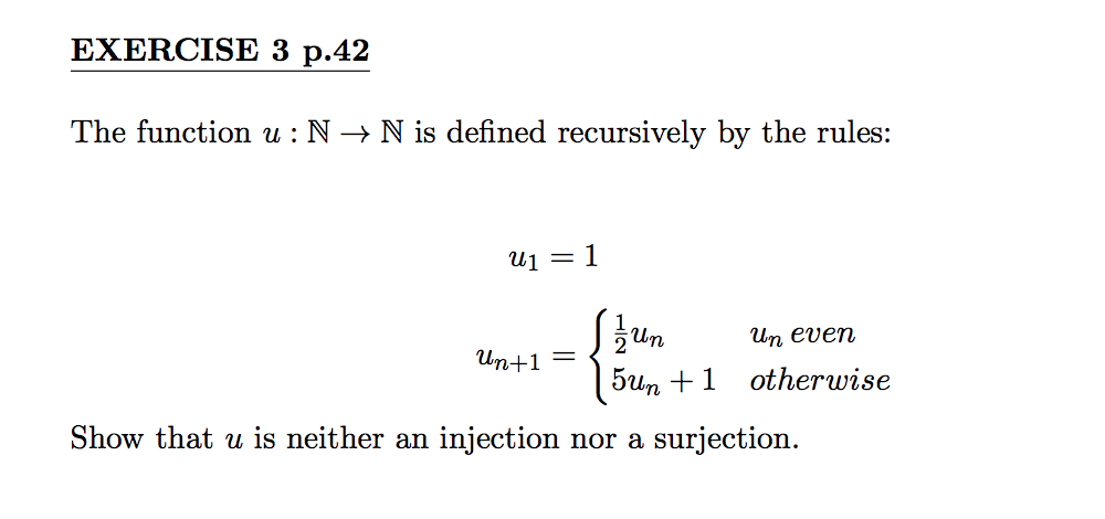 Solved EXERCISE 3 p.42 The function u: N → N is defined | Chegg.com