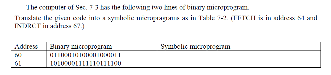 Solved The computer of Sec. 7-3 has the following two lines | Chegg.com